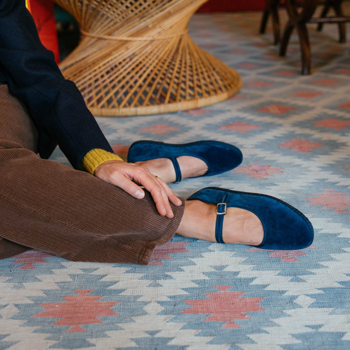 Velasca | Suede Friulane shoes with strap, handcrafted