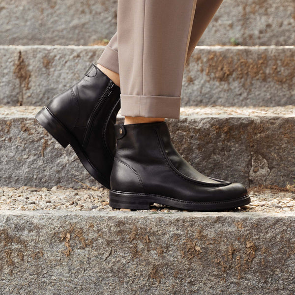 Velasca | Leather boots with zipper, handMade in italy