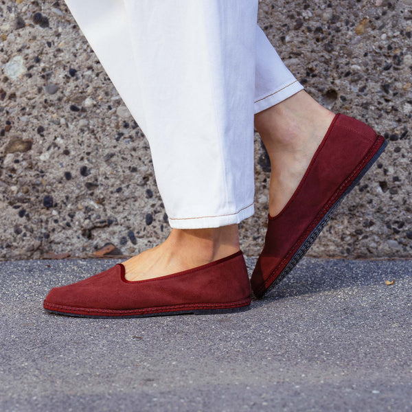 Velasca | Bordeaux suede friulane shoes, Made in Italy